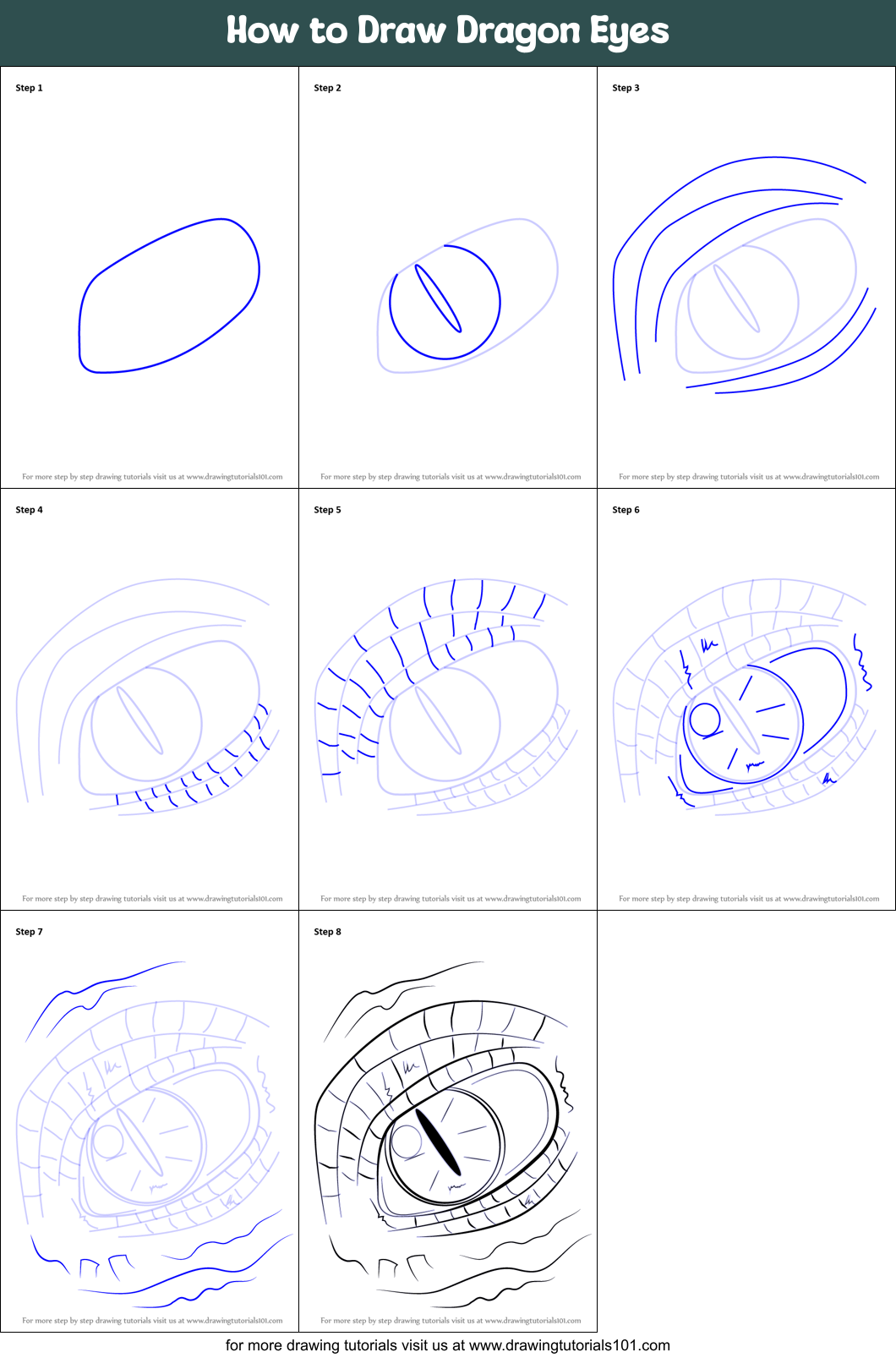 How To Draw Dragon Eyes Printable Step By Step Drawing Sheet