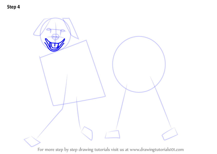 How to Draw a Dog Walking (Dogs) Step by Step | DrawingTutorials101.com