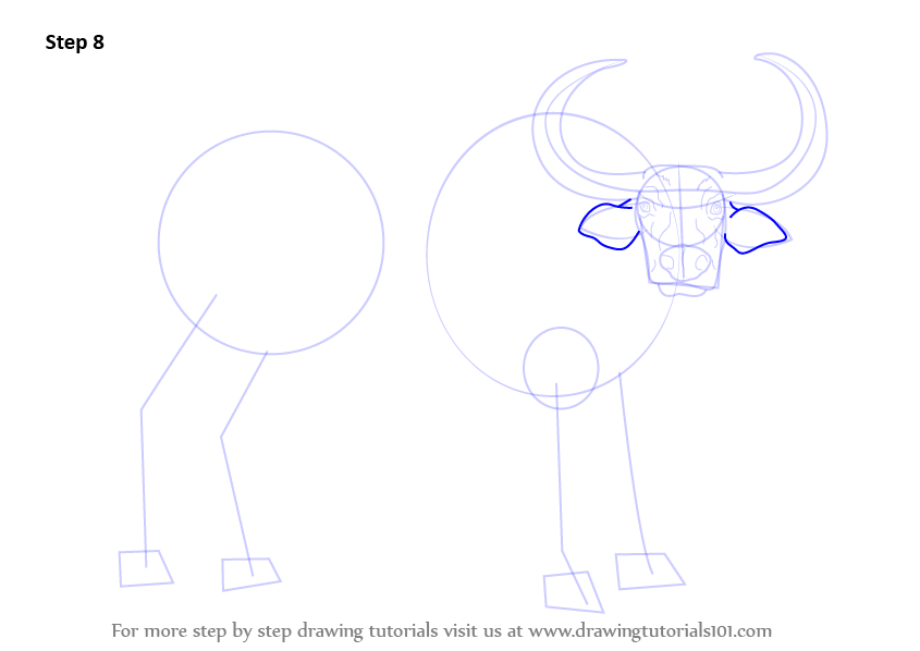 How to Draw a Water Buffalo (Farm Animals) Step by Step ...