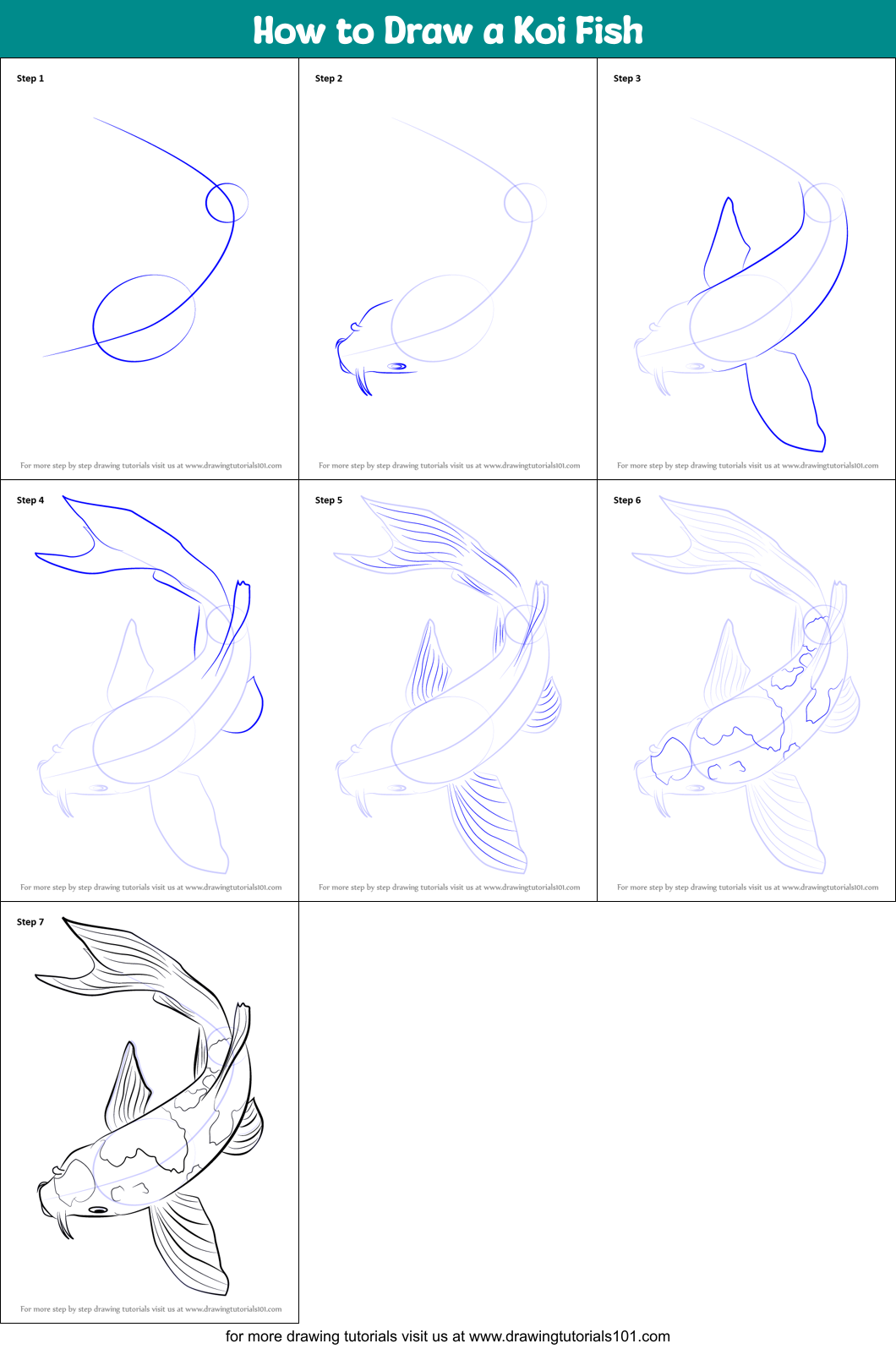 How To Draw A Koi Fish Printable Step By Step Drawing Sheet How To Draw A Koi Fish Printable Step By Step Drawing Sheet