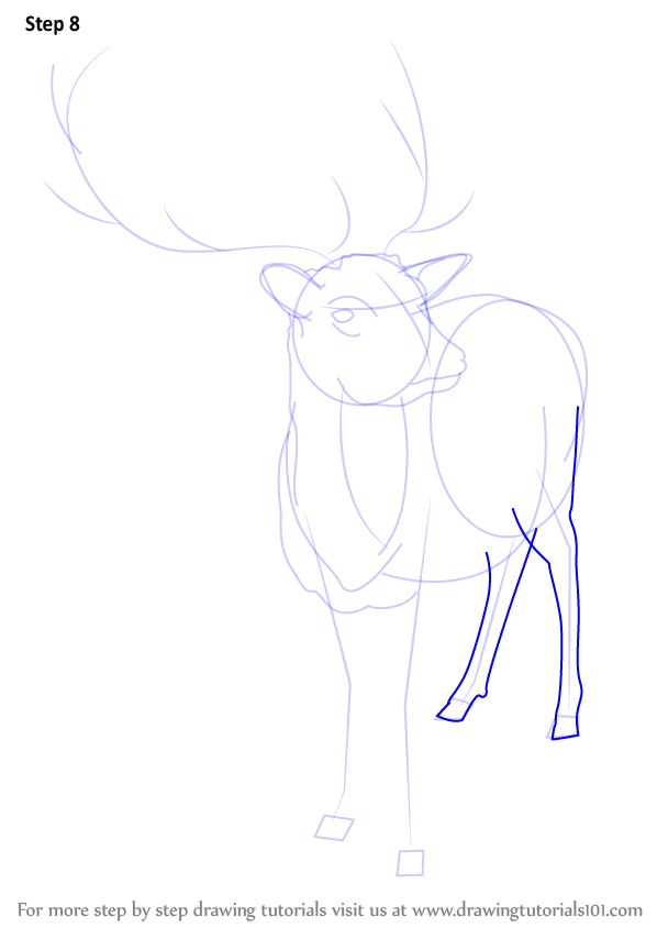 How to Draw a Reindeer (Wild Animals) Step by Step ...