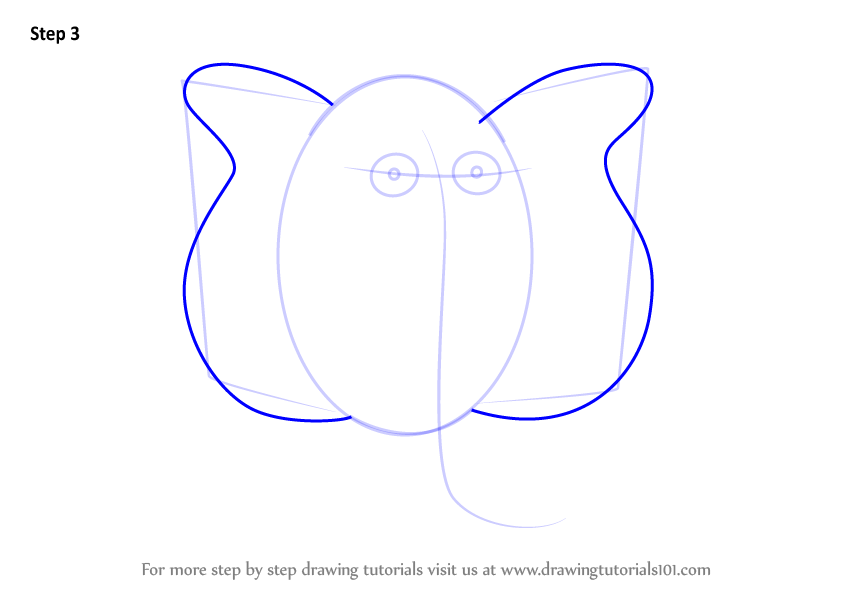 How to Draw an Elephant Cartoon (Zoo Animals) Step by Step ...