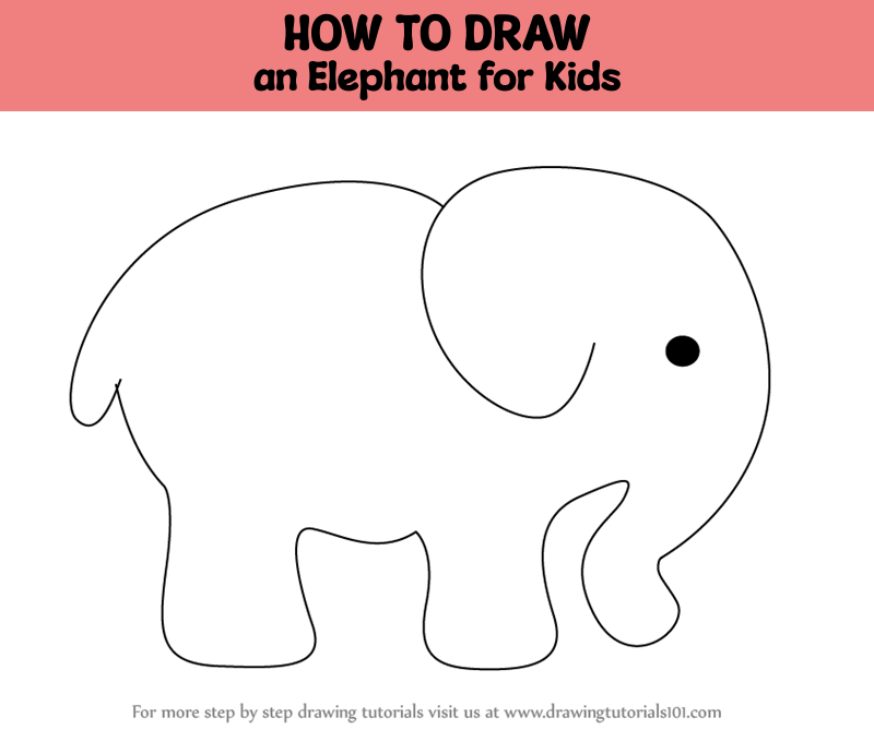 How to Draw an Elephant for Kids (Zoo Animals) Step by Step ...