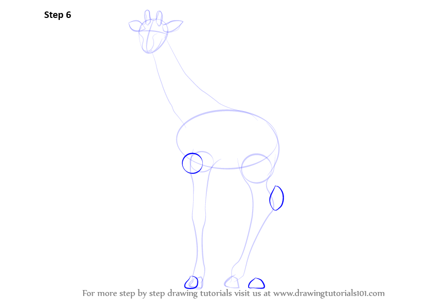 How to draw a Giraffe (Zoo Animals) Step by Step | DrawingTutorials101.com