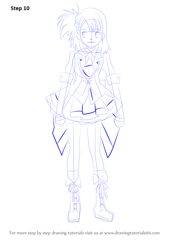 How to Draw Yuko Oshima from AKB0048 (AKB0048) Step by Step ...