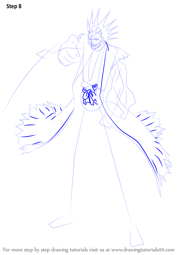 How to Draw Kenpachi Zaraki from Bleach (Bleach) Step by Step ...