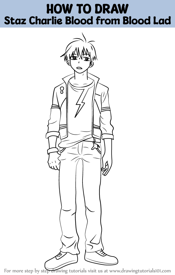 How to Draw Staz Charlie Blood from Blood Lad (Blood Lad) Step by Step ...