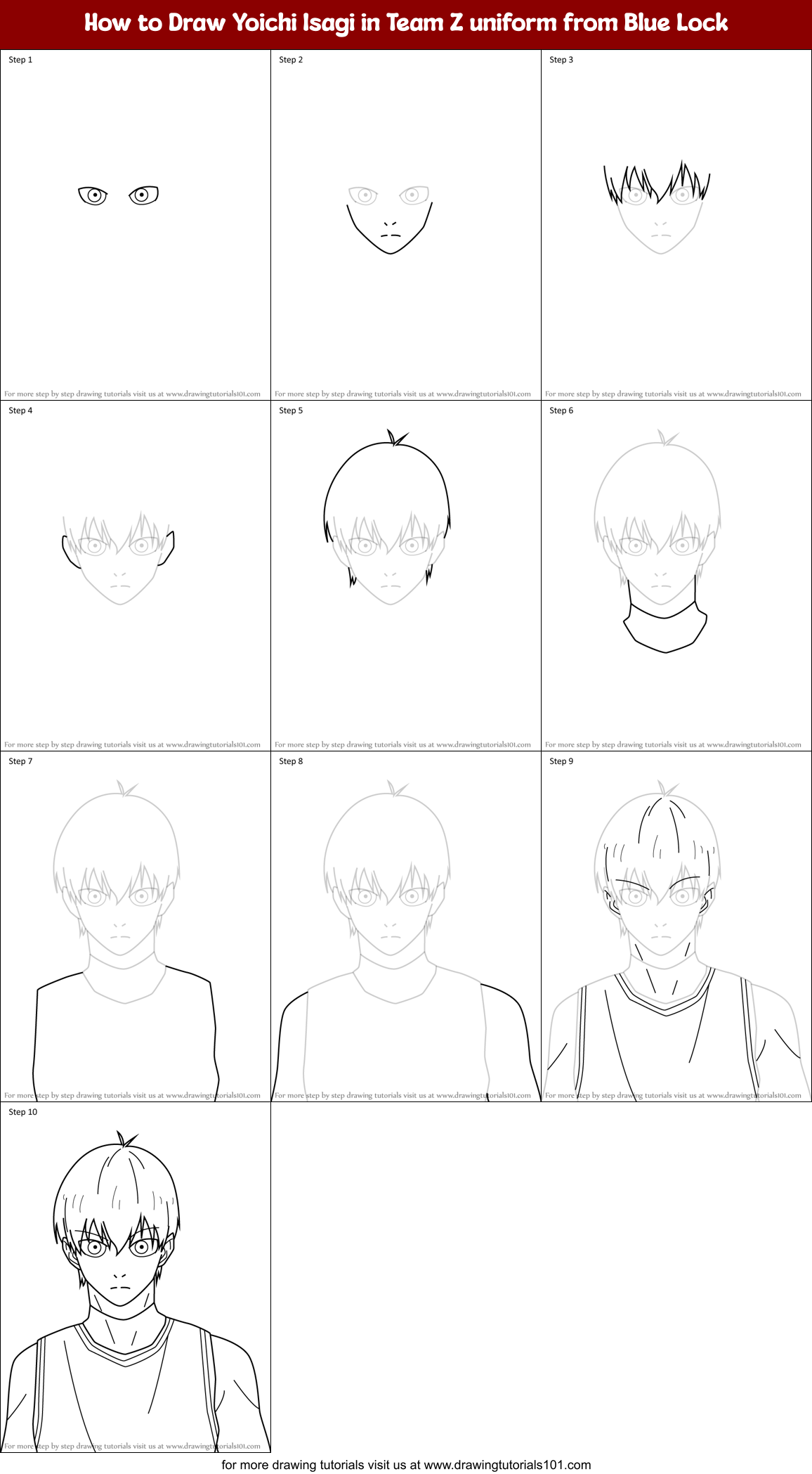 How to Draw Yoichi Isagi in Team Z uniform from Blue Lock (Blue Lock ...