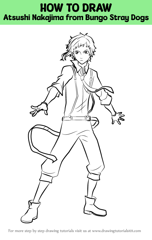 How to Draw Atsushi Nakajima from Bungo Stray Dogs (Bungo Stray Dogs ...