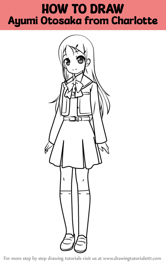 How to Draw Ayumi Otosaka from Charlotte (Charlotte) Step by Step ...