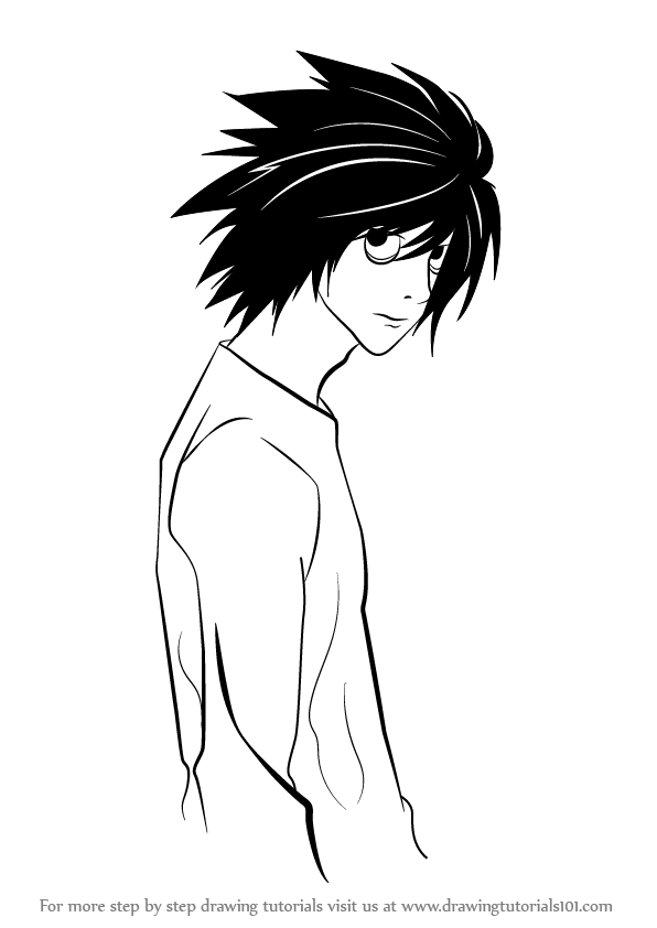 How To Draw L From Death Note Death Note Step By Step