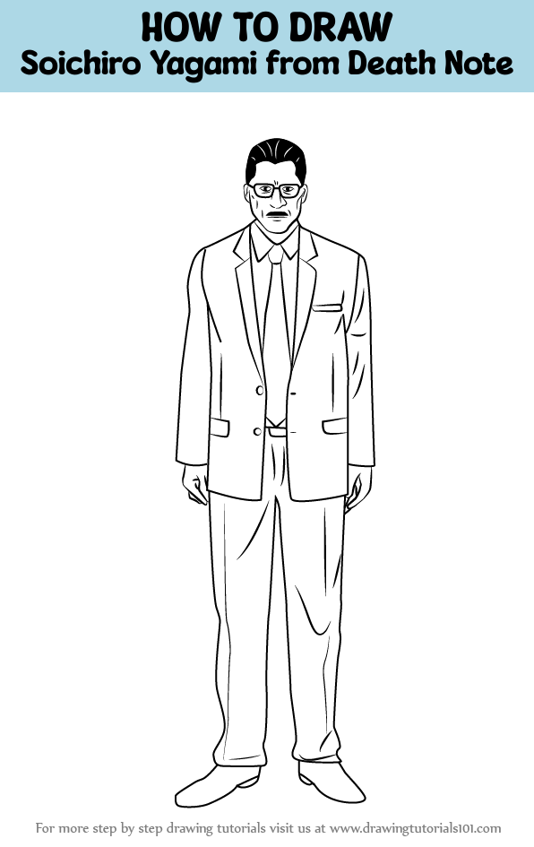 How to Draw Soichiro Yagami from Death Note (Death Note) Step by Step ...