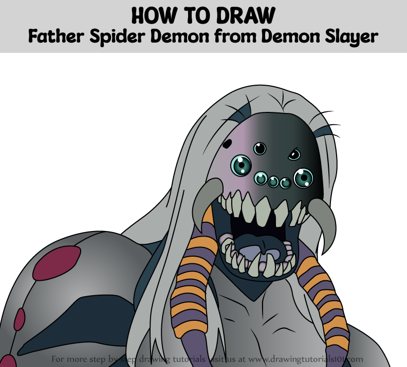 How to Draw Father Spider Demon from Demon Slayer (Demon Slayer) Step ...