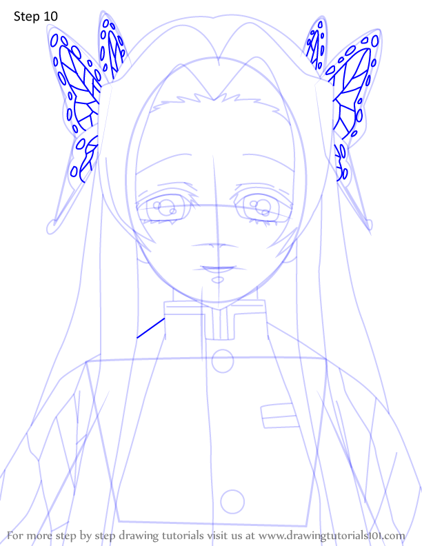 How to Draw Kanae Kocho from Demon Slayer (Demon Slayer) Step by Step ...