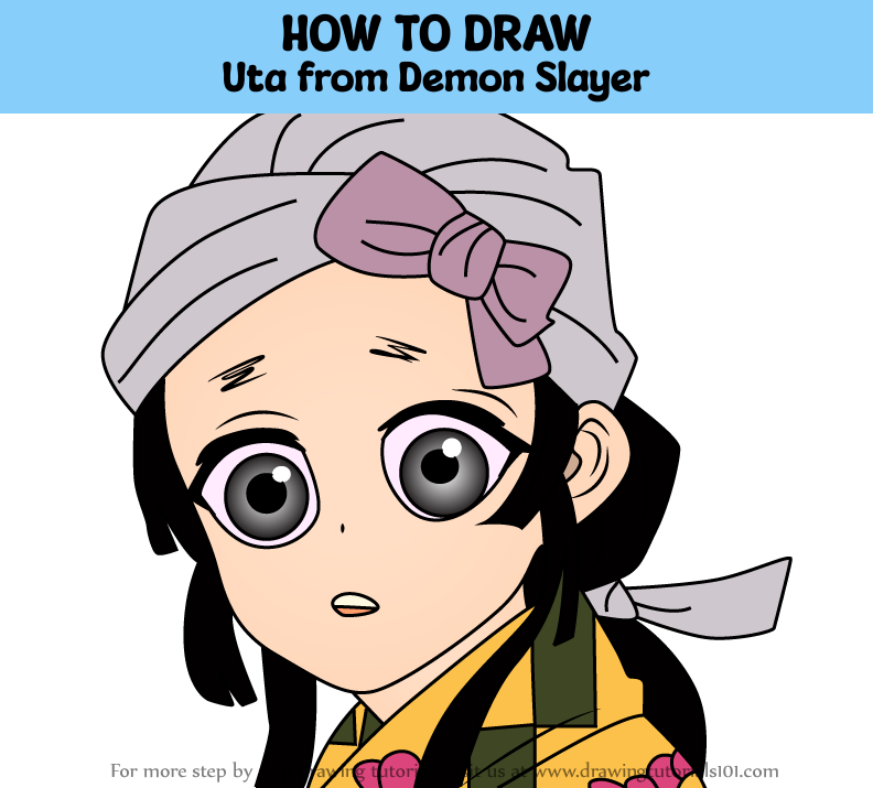 How to Draw Uta from Demon Slayer (Demon Slayer) Step by Step ...