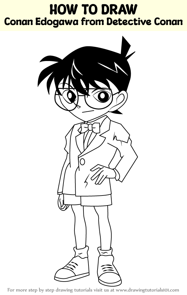 How to Draw Conan Edogawa from Detective Conan (Detective Conan) Step ...