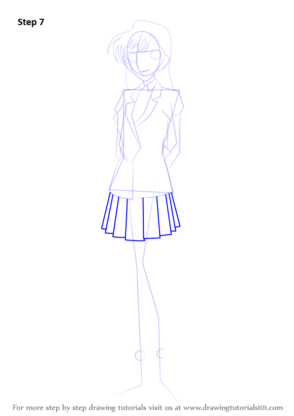 How to Draw Ran Mouri from Detective Conan (Detective Conan) Step by ...