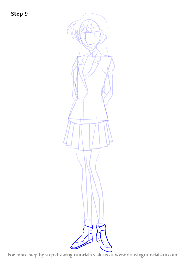 How to Draw Ran Mouri from Detective Conan (Detective Conan) Step by ...