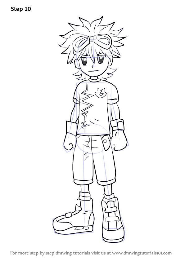 How to Draw Mikey Kudo from Digimon Fusion (Digimon Fusion) Step by ...