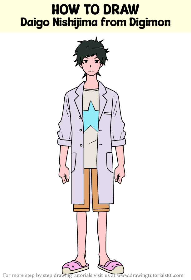 How to Draw Daigo Nishijima from Digimon (Digimon) Step by Step ...