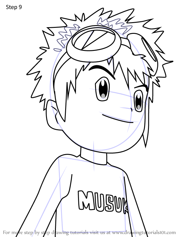 How to Draw Davis Motomiya's Son from Digimon (Digimon) Step by Step ...