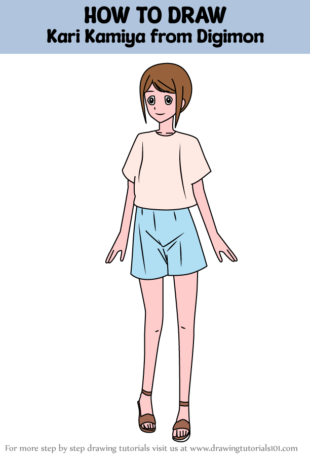 How to Draw Kari Kamiya from Digimon (Digimon) Step by Step ...