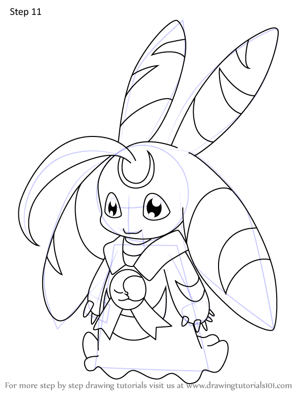 How to Draw Lunamon from Digimon (Digimon) Step by Step ...