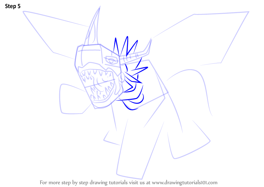 How to Draw MetalGreymon Vaccine from Digimon (Digimon) Step by Step ...