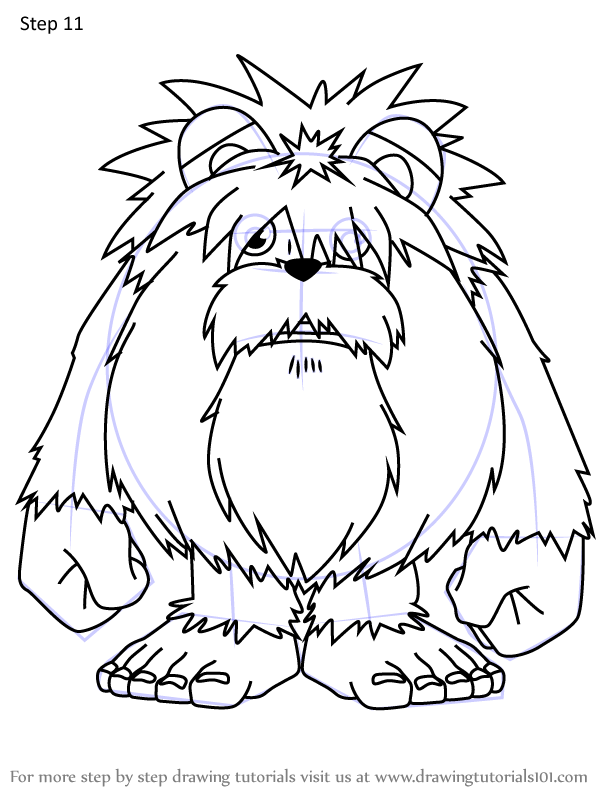 How to Draw Mojyamon from Digimon (Digimon) Step by Step ...