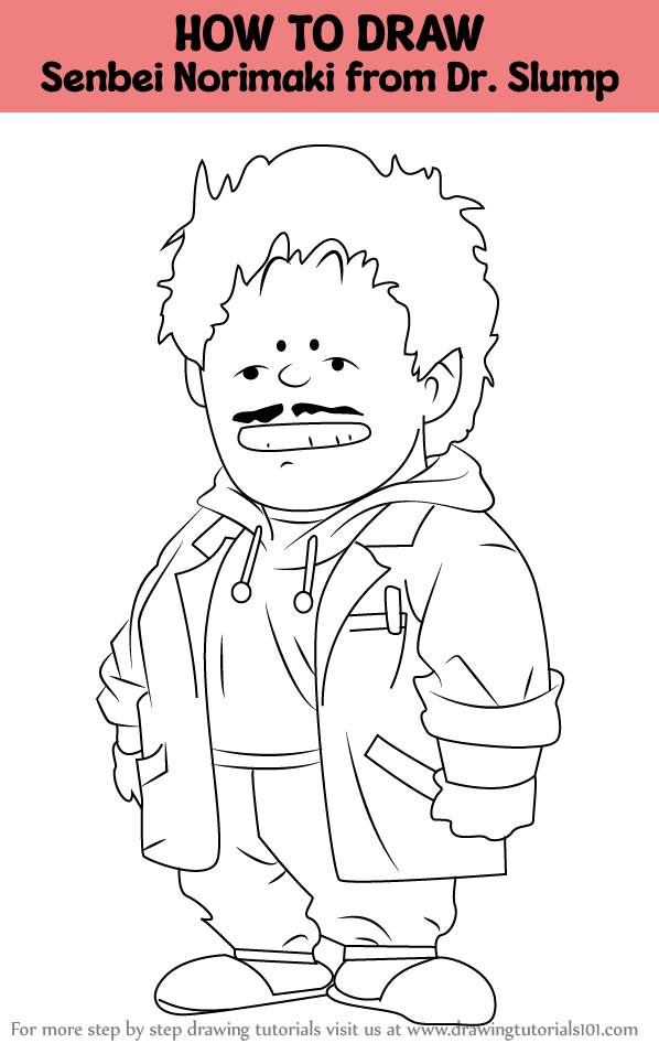 How to Draw Senbei Norimaki from Dr. Slump (Dr. Slump) Step by Step ...