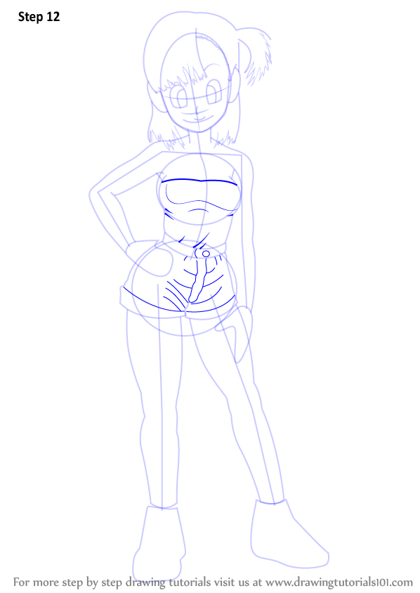 How to Draw Bulma from Dragon Ball Z (Dragon Ball Z) Step by Step | DrawingTutorials101.com