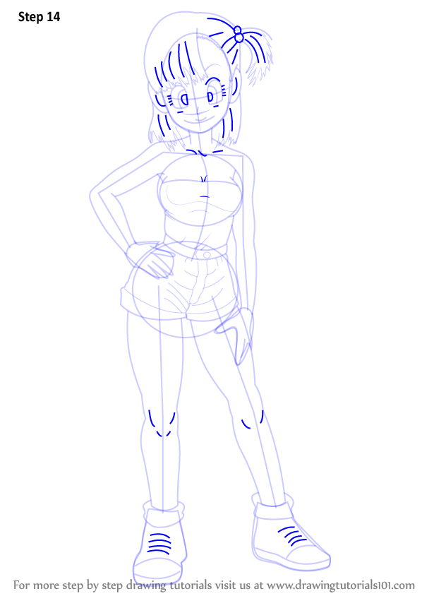 How to Draw Bulma from Dragon Ball Z (Dragon Ball Z) Step by Step | DrawingTutorials101.com