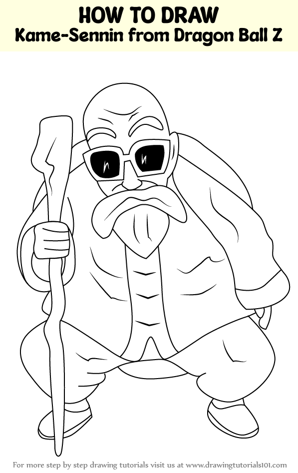 How to Draw Kame-Sennin from Dragon Ball Z (Dragon Ball Z) Step by Step ...