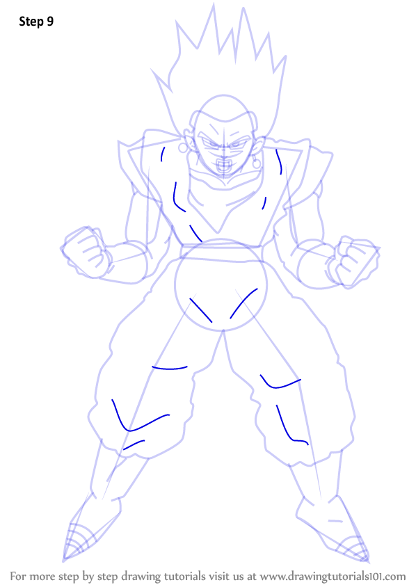 How to Draw Vegito from Dragon Ball Z (Dragon Ball Z) Step by Step | DrawingTutorials101.com