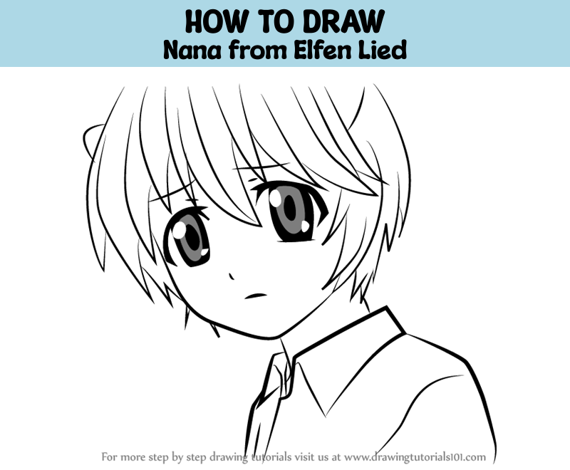 How to Draw Nana from Elfen Lied (Elfen Lied) Step by Step ...