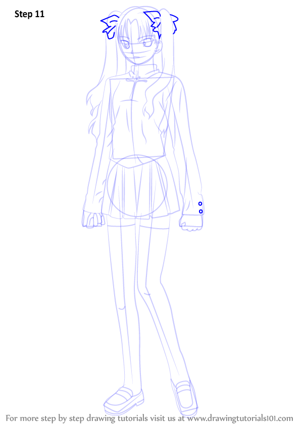 How to Draw Rin Tohsaka from Fate-stay night (Fate-stay night) Step by ...