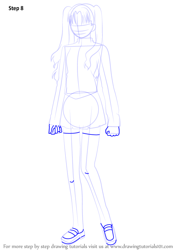 How to Draw Rin Tohsaka from Fate-stay night (Fate-stay night) Step by ...