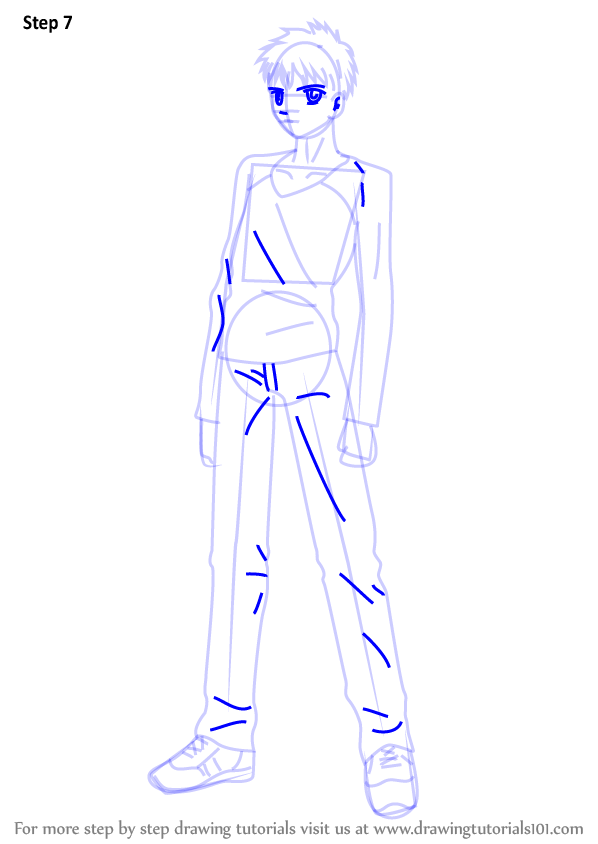 How to Draw Shirou Emiya from Fate-stay night (Fate-stay night) Step by ...
