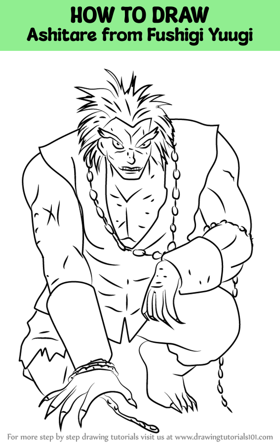 How to Draw Ashitare from Fushigi Yuugi (Fushigi Yuugi) Step by Step ...