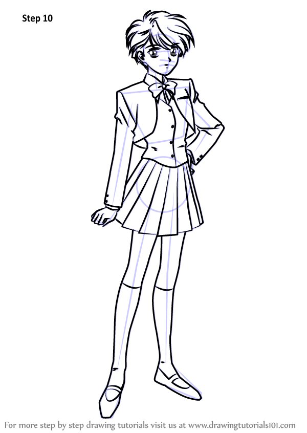 How to Draw Yui Hongo from Fushigi Yuugi (Fushigi Yuugi) Step by Step ...