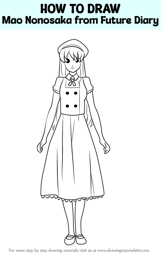 How to Draw Mao Nonosaka from Future Diary (Future Diary) Step by Step ...