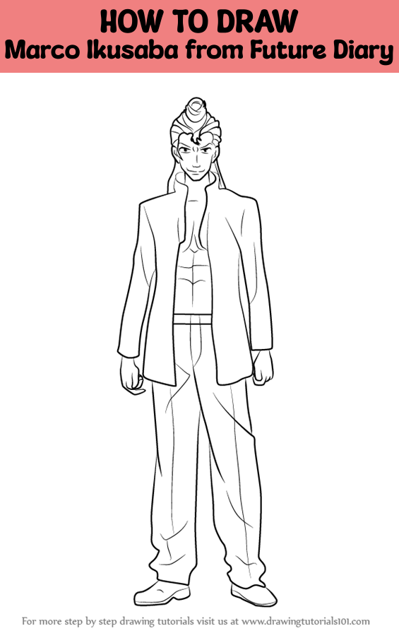 How to Draw Marco Ikusaba from Future Diary (Future Diary) Step by Step ...