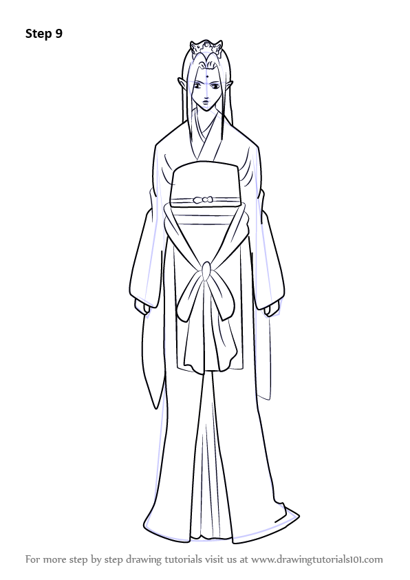 Learn How to Draw Kujaku Hime Kada from Gin Tama (Gin Tama) Step by ...