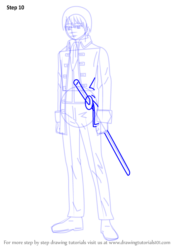 How to Draw Okita Sougo from Gin Tama (Gin Tama) Step by Step ...