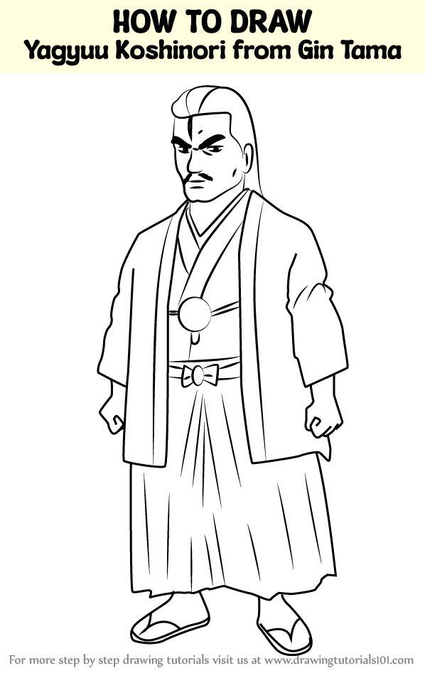 How to Draw Yagyuu Koshinori from Gin Tama (Gin Tama) Step by Step ...