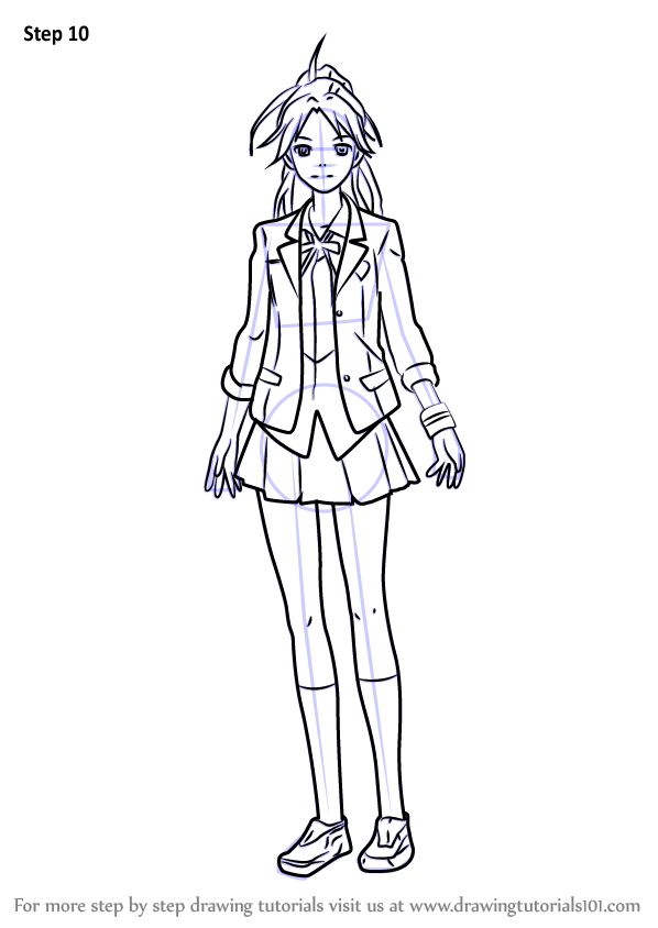 How to Draw Ayase Shinomiya from Guilty Crown (Guilty Crown) Step by ...
