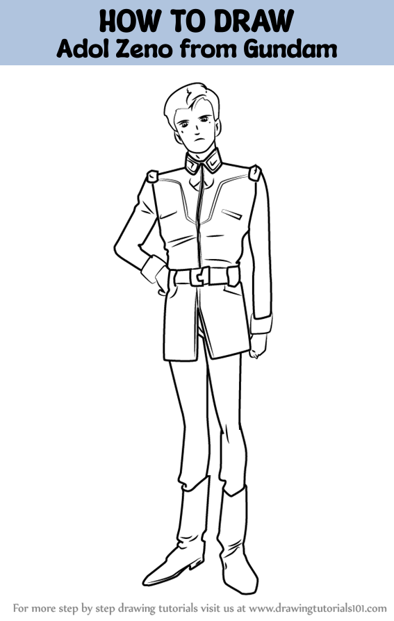 How to Draw Adol Zeno from Gundam (Gundam) Step by Step ...