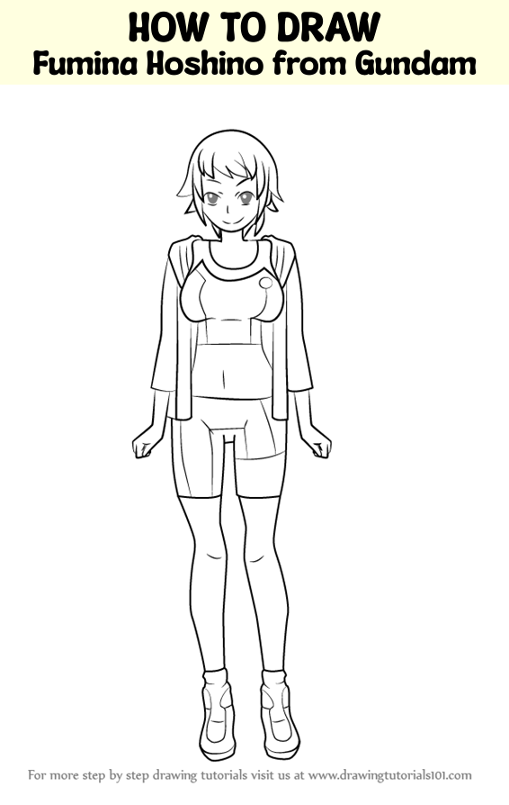 How to Draw Fumina Hoshino from Gundam (Gundam) Step by Step ...