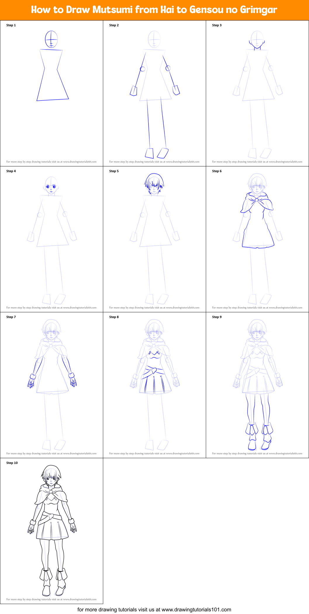 How to Draw Mutsumi from Hai to Gensou no Grimgar (Hai to Gensou no ...