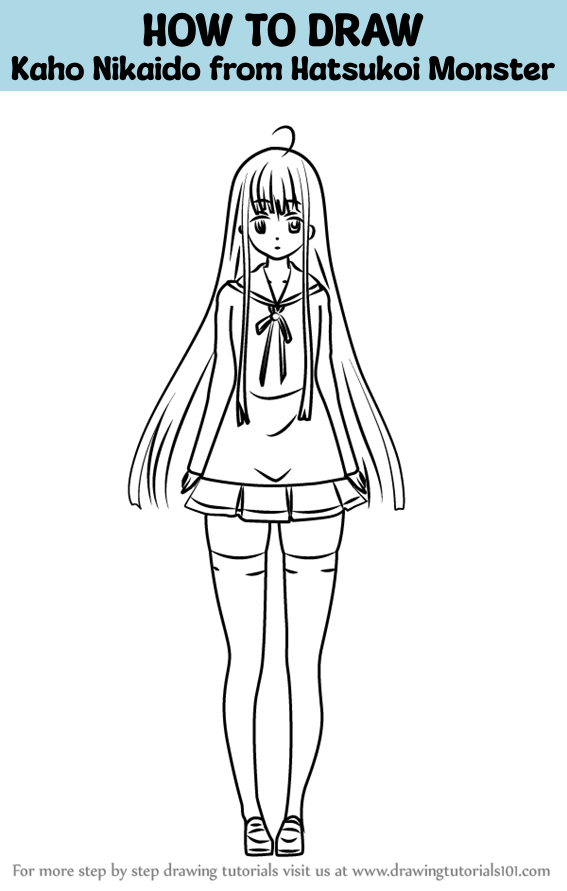 How to Draw Kaho Nikaido from Hatsukoi Monster (Hatsukoi Monster) Step ...